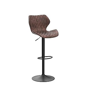 SUPERJARE Adjustable Bar Stools Set of 2, Rustic Swivel Barstools with Back, Modern Counter Height Chairs for Pub Kitchen, Retro Brown