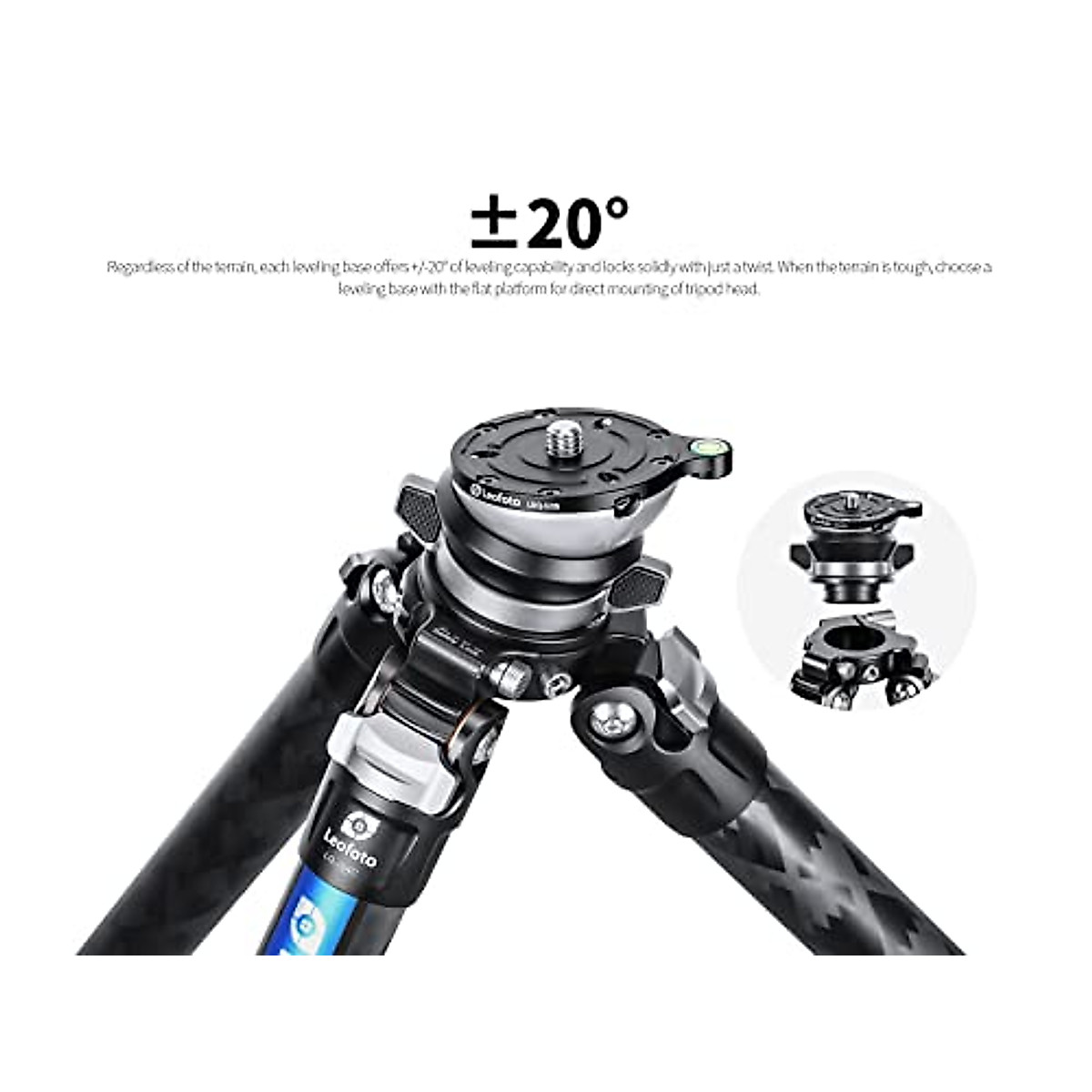 Leofoto LBQ-50S 50mm Leveling Base Half Ball Quick Adjust Leveler Head for Mr Q Ideal for LQ-284C