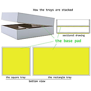 ORIGIA Magic Stackable Jewelry Trays Closet Dresser Drawer Organizer for Accessories, Gadgets & Cosmetics, Storage Display Showcase Holder Box, Set of 5