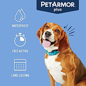 PetArmor Plus Flea and Tick Prevention for Dogs, Dog Flea and Tick Treatment, 3 Doses, Waterproof Topical, Fast Acting, Medium Dogs (23-44 lbs)