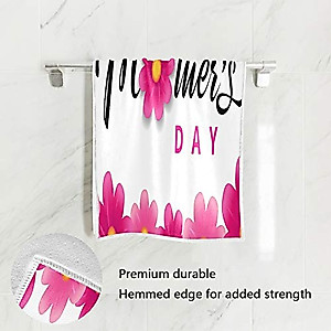 Mother's Day Gift Soft Hand Towels 30x15,Decorative Pink Flower Fingertip Kitchen Dish Towels Washcloth for Bathroom, Hotel, Gym and Spa
