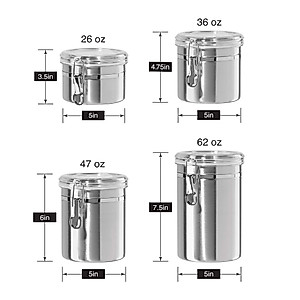 Oggi Corporation Oggi Food Storage Container Set, 4 pc, Stainless Steel
