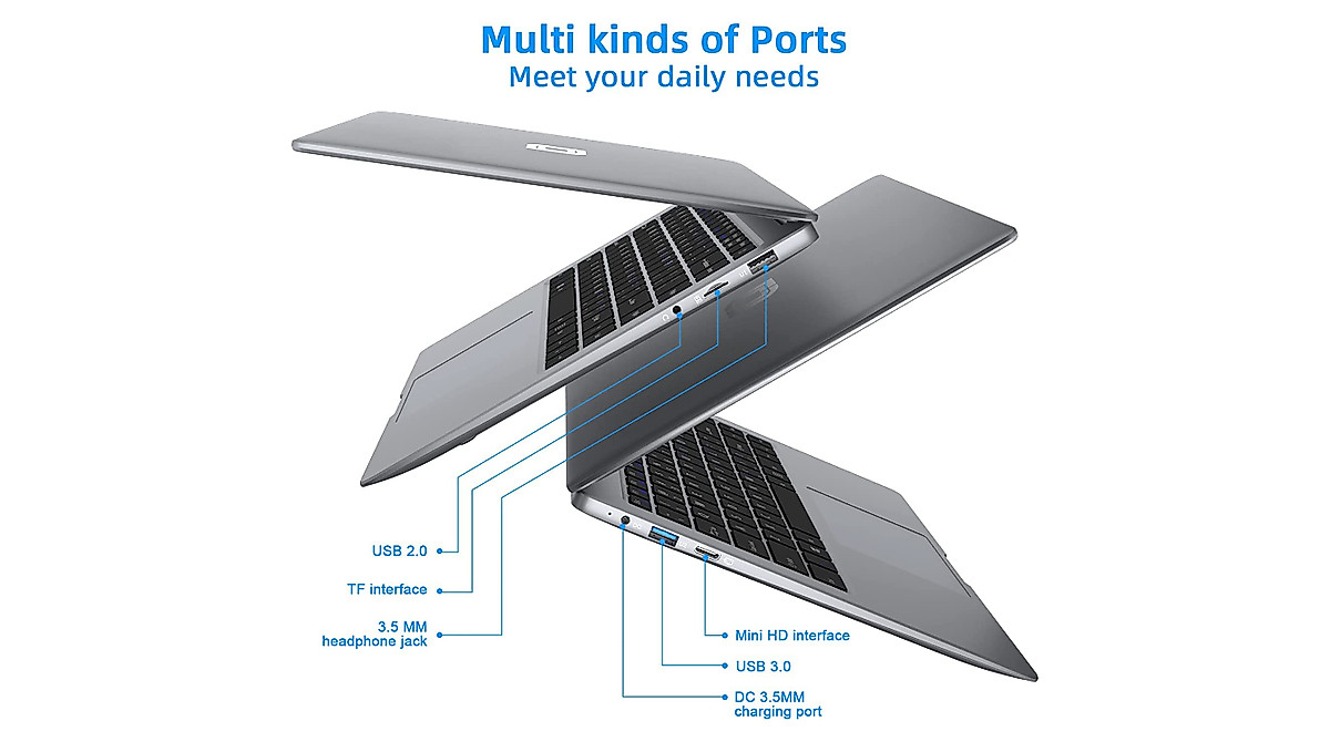 Jumper Laptop 12GB RAM 256GB SSD - Slim & Portable FHD Computer