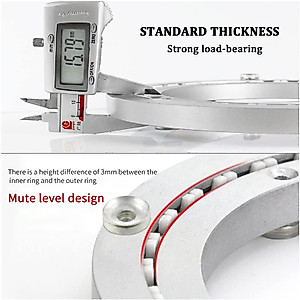 Ø 8in 10in 12in 14in 16in 20in 24ni 27in 32in Lazy Susan Silent Rotating Bearing Turntable With Threaded Rubber Pad 360 Degree Swivel Turntable Heavy Duty Aluminium Alloy Swivel Base