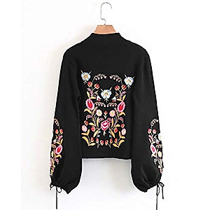 Akabsh Women Long Sleeve Retro Printed Drawstring Pullover Sweatshirt Blouse Tops