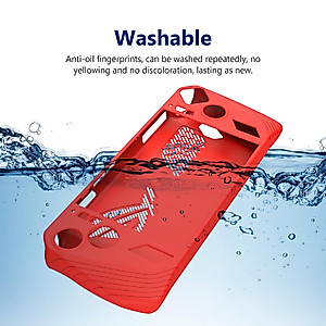 Silicone Case Protective Sleeve for ROG Ally, Soft Cover Protector for Rog Ally Game Console Drop-Proof Case with Full Protection (Red)