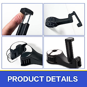 chevrom 2 Pack Car 360° Rotation Car Hook,Multifunctional Car Back Seat headrest Phone Holder,adjustable Car Seat Storage Organizer Hanger Holder Hook for Bag Purse Cloth Grocery (Silver)