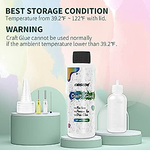 OBSEDE Art Craft Glue Quick Dried Clear Adhesive Refill Bottles with Fine Tip Liquid Precision Quilling Glue Supplies Scrap Kits Tools Applicator for Decoupage Paper Card Making 4 Fl.oz