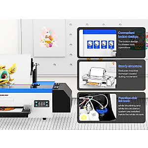 PUNEHOD L1800 DTF Transfer Printer with Roll Feeder,Direct to Film Print-preheating A3 DTF Printer for Dark and Light Clothing VS DTG Printer (A3 DTF Printer +Oven)