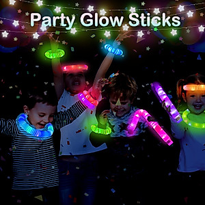 Kannove 4th Fourth of July Glow Sticks Party Packs 12PCS-Glow in Dark Party Favor Supplies for Kids,Light Up Glow Necklaces Bracelets Accessories,Neon Summer Party Decorations for Birthday Dance