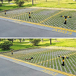 CAIMIAO Car Parking Space Lock Bollard T Shape Foldable Security Post Bollard Parking Post Strong and Sturdy Traffic Visible Warning Sign (Color : Black, Size : Yellow)
