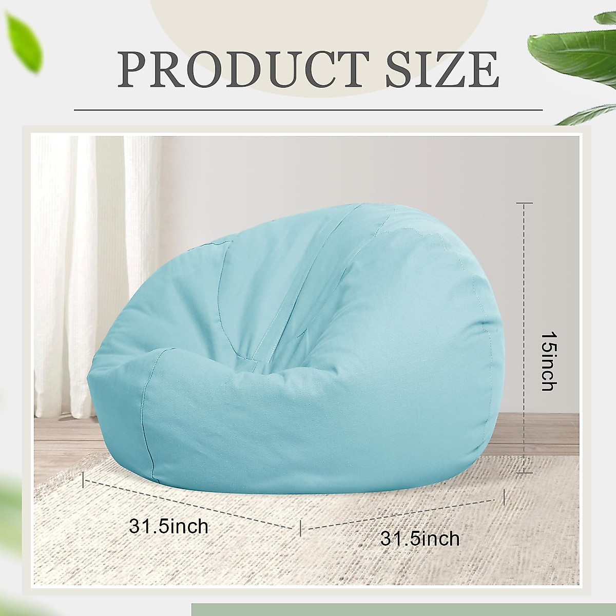 Sliner 2 Pcs Stuffed Animal Storage Bean Bag Chair Cover for Kids Adults (no Filler) Large Stuffable Zipper Beanbag Cover for Organizing Plush Toys or Memory Foam(Pink and Green, Small)