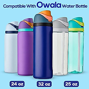 BABORUI 3Pcs Replacement Straws for Owala Water Bottle, Reusable Plastic Straws with Straw Brush Compatible for Owala Free Sip Flip Water Bottle 32oz 24oz