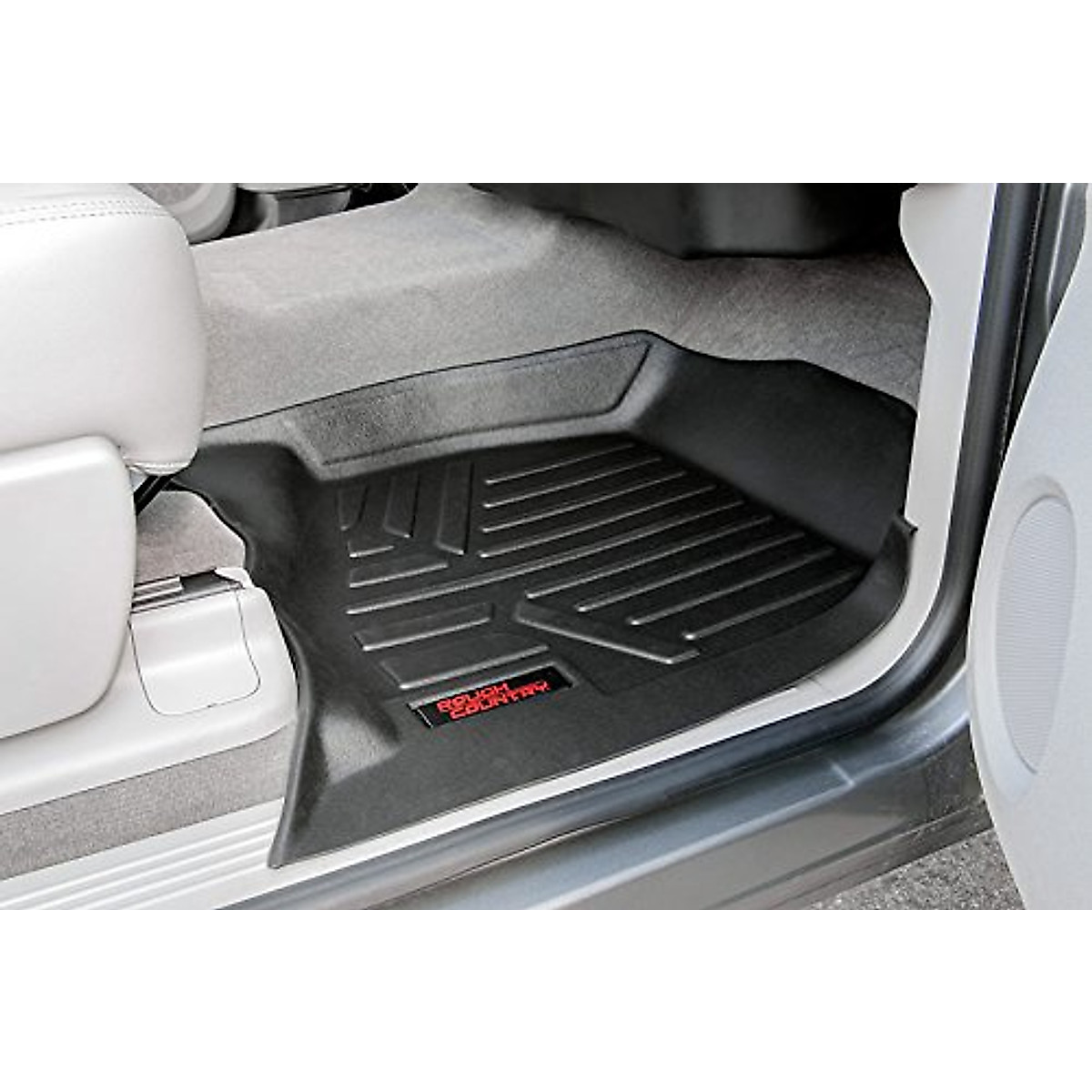 Rough Country All Weather Floor Mats Set for Chevy/GMC 1500/2500HD (2014-2018) - Custom Fit Rubber Floor Mats, Rubber Truck Mats, Durable, Waterproof Truck Floor Mats