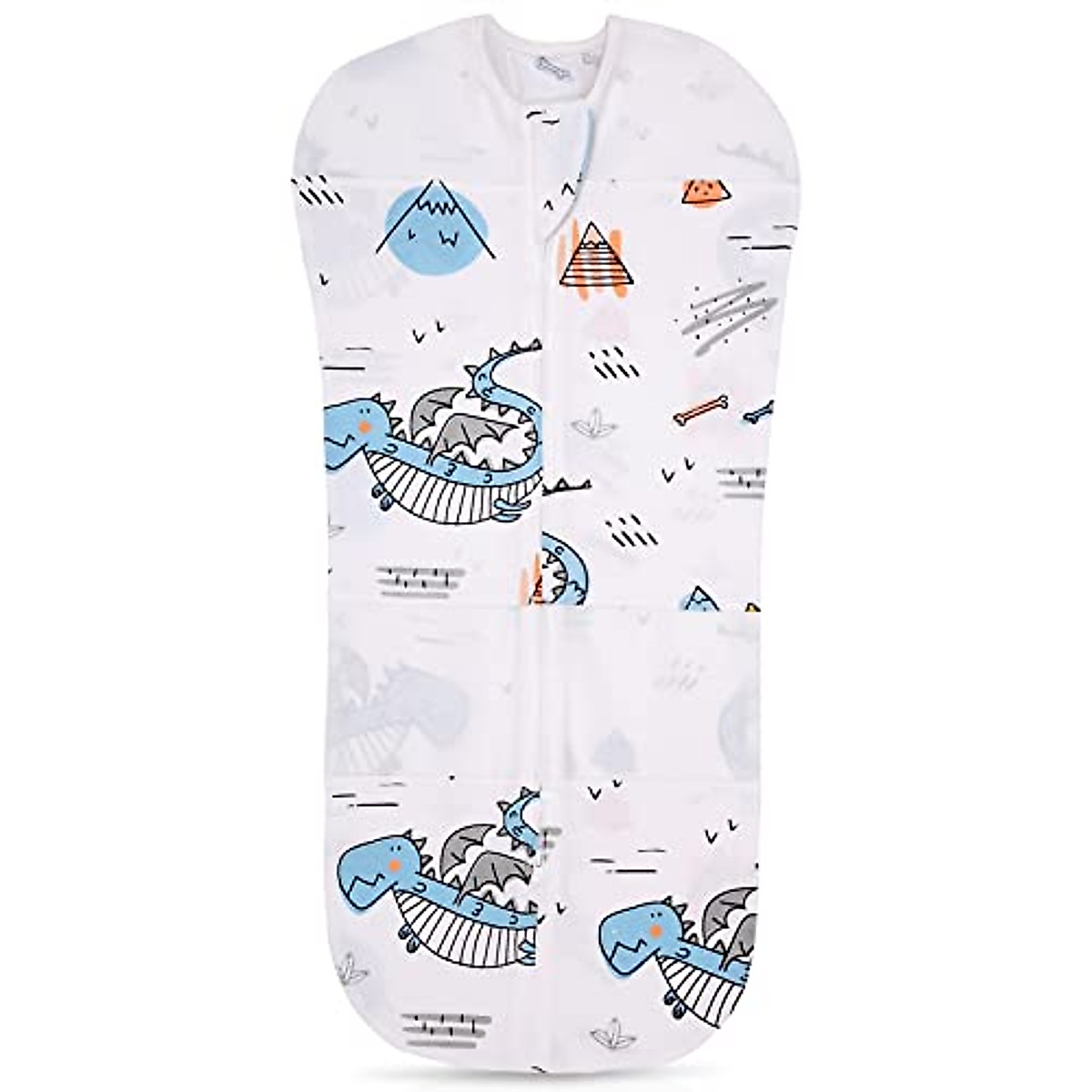 Elstey Baby Swaddle Sleep Sacks 100% Cotton Swaddle with Breathable Mesh & 2-Way Zipper Unisex Swaddling Wrap for Baby Boy Girl (Dinosaur, 0-3 Months Newborn)