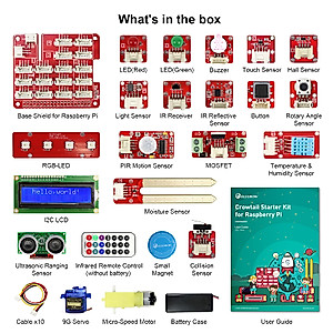 ELECROW Sensor Kit for Raspberry Pi, Programming Learning Kit, Electronics and Coding Kit for Raspberry Pi Beginners