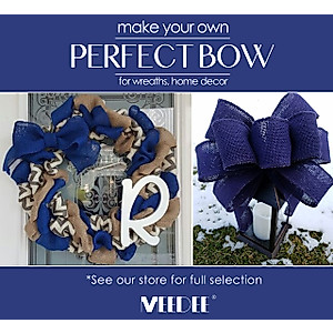 MEEDEE Royal Blue Burlap Ribbon 1.5 Inch Wired Edge Roll for Christmas Wreath, Welcome Wreath, Gift Wrapping, Garland, Bows Making, Swag, Home Decor (10 Yards)