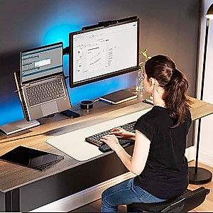 Giecy Desk Mat, Dual-Sided Desk Pad, Large Mouse Pad for Desk, Natural Cork & PU Leather Non-Slip Waterproof Desk Mats for Office and Home (31.5" x 15.7", Beige)