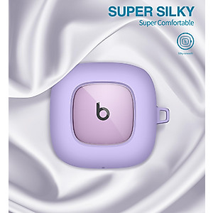 SURITCH Beats Fit Pro Case Cover Protector, Shock-absorbing Protective TPU Shell for Beats Fit Pro Charging Case 2021 Earbuds Secure Locking System with Anti-lost Keychain, Stone Purple