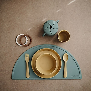 mushie Flatware Fork and Spoon Set for Kids | Made in Denmark (Blush)