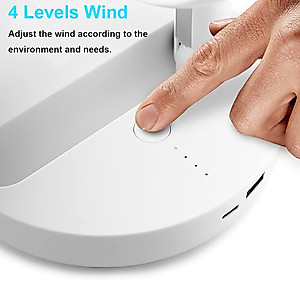 WONGSAM Aroma Diffuser Table Desk Fan, Portable Foldaway Fan, 3600mAh Rechargeable Battery Powered Personal Fan, 4 Speeds Adjusted USB Small Fan for Home Bedroom Travel Office Tent, White