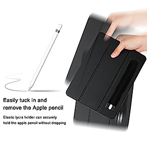 Spessn Compatible Apple Pencil Holder Sticker (1st and 2nd Gen), Elastic Lycra Stylus Pocket iPad Screen Pen Protective Pouch Adhesive Sleeve for Stylus Pens - Black