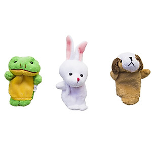 Super Z Outlet Velvet Cute Animal Style Finger Puppets for Children, Shows, Playtime, Schools - 10 Animals Set