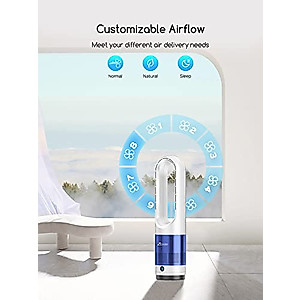 ZICOOLER Tower Fan for Bedroom, 22 Inch Bladeless Fan with Remote, 80° Oscillating Fan with 8 Speeds, 9H Timer, Quiet Cooling Fan, Standing Floor Fans Powerful for Indoor Home Office Room