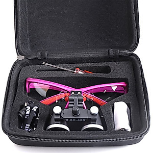 APHRODITE Surgical Binocular Loupe 3.5X Magnification Working Distance 320-420MM Optical Magnify Glass Loupes (Red)