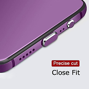 VIWIEU USB C Port Dust Cover Plug Cap 2 Metal Anti Dust Protectors for Smartphone MacBook Pro Air Laptop Charging Port with SIM Card Removal Pin Compatible with Samsung Galaxy S24 S23 S22 S21(Purple)