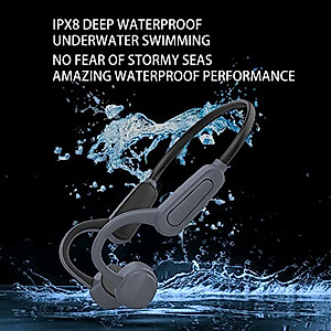 LeBoomon Waterproof Bone Conduction Headphones Wireless Bluetooth 5.0 Built-in 16G Mp3 Player IP68 Waterproof Swimming Headset with Mic for Running Swimming Cycling Gym