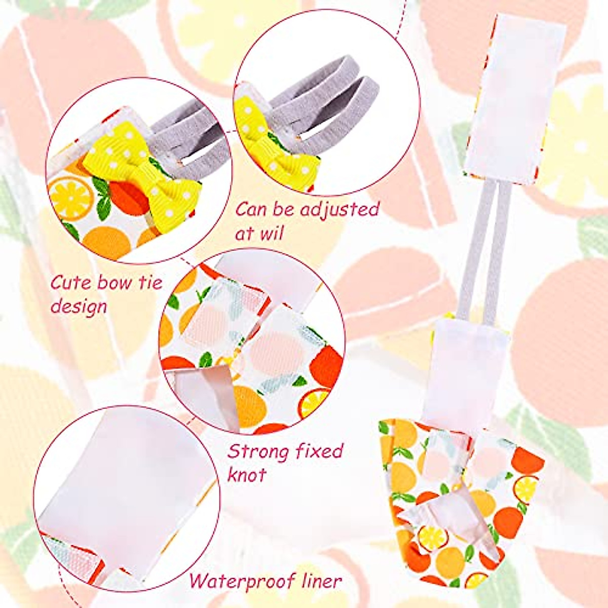 6 Pieces Bird Diaper Washable Parrot Diapers Reusable Bird Flight Suit Diaper Waterproof Inner Layer Protective Parrot Nappy Clothes for Parakeet Parrot Mini Macaw Budgie Canary, Fruit Style (Medium)