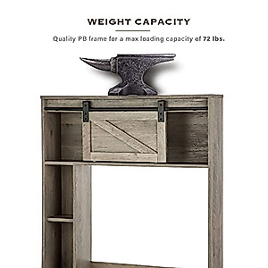 Landia Home Over The Toilet Storage Shelving - Bathroom Shelf and Cabinet with Sliding Barn Door