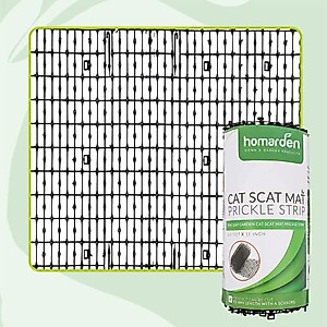 Homarden Outdoor Training Mat for Cats (13 ft) - Cat Scat Mat Indoor and Outdoor - Cat Spikes with 12 Garden Staples to Keep of Dog Off Couch and Keep Cats Out of Yard