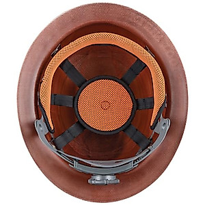 Klein Tools 60447 Hard Hat, Full Brim Class G KONSTRUCT Series Hard Hat with Rechargeable Headlamp, Sweat-Wicking Sweatband, Top Pad, Brown