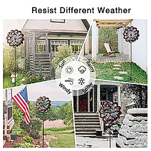 84 Inch Garden Metal Wind Spinner Gifts for Women Mom-Pinwheels Kinetic Art Windmill for Yard Lawn Patio& Garden Decor Outside