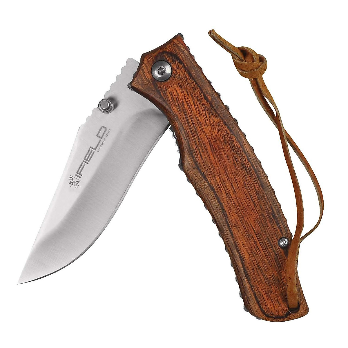 iFIELD Folding knife Camper EL29037, Stamina handle, total 7.2 inch, includes cord, 3.3 inch blade, camping tool for fishing, hunting, sport activity.