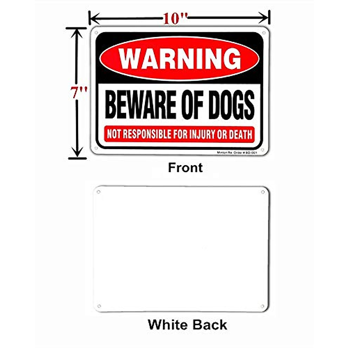 (2 Pack) Beware of Dog Sign, 10 x 7 Rust Free Aluminum Warning Dog Sign, UV Printed Reflective Weather Resistant Dog Bite Sign for Outdoors