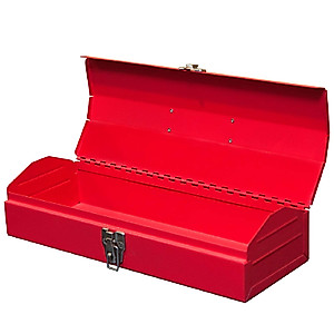 BIG RED ATB213 Torin 16" Hip Roof Style Portable Steel Tool Box with Metal Latch Closure, Red