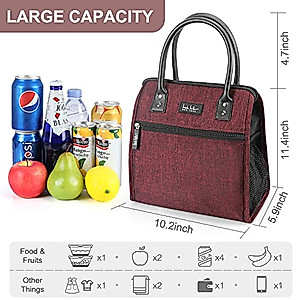Nicole Miller Insulated Lunch Bag Tote Thermal Soft Side Wide-Open Cooler Ice Bag Lunch Box for Food with Drink Bottle Holder for Women, Men, Picnic, Boating, Beach, Fishing & Work