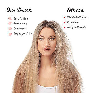 Curved Vented Boar Bristle Styling Detangling Hair Brush, Single White Anti-static Detangler Brush, Fast Blow Drying, Use on Long or Short Unbrush Hair (1 Pack White)