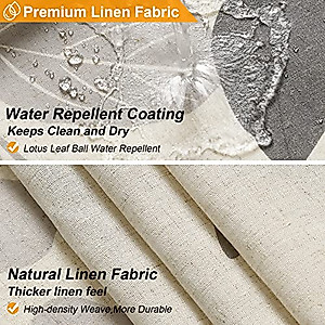 SMABU Grey Linen Shower Curtain Nature Modern Farmhouse Shower Curtains for Bathroom Dark Grey Beige Cloth Shower Curtain Tan Shower Curtain Gray Eucalyptus Bath Curtain Water Repellent 72x72 Inches