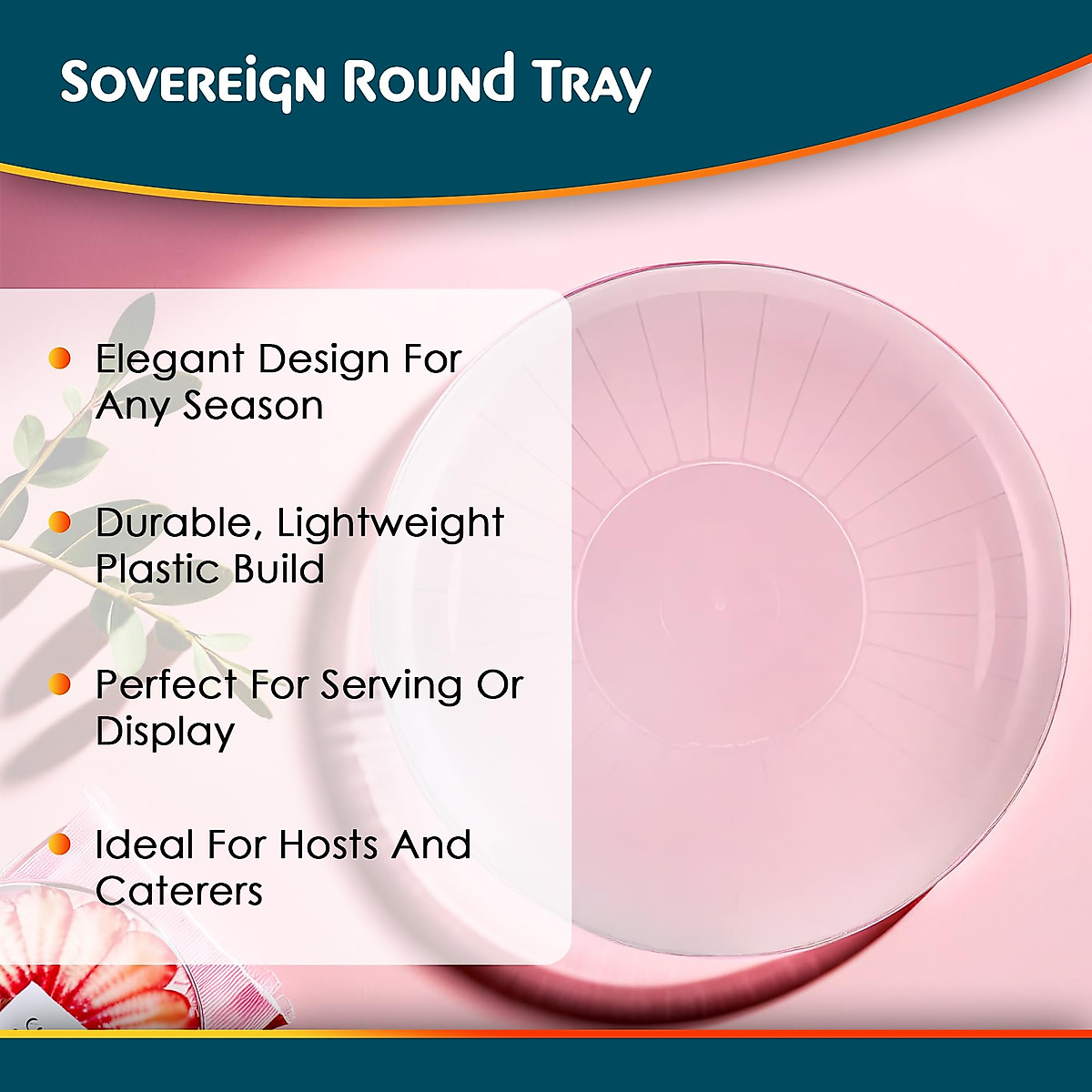 Maryland Plastics Catering Tray- 18" | Clear | Round | 1 Pc.