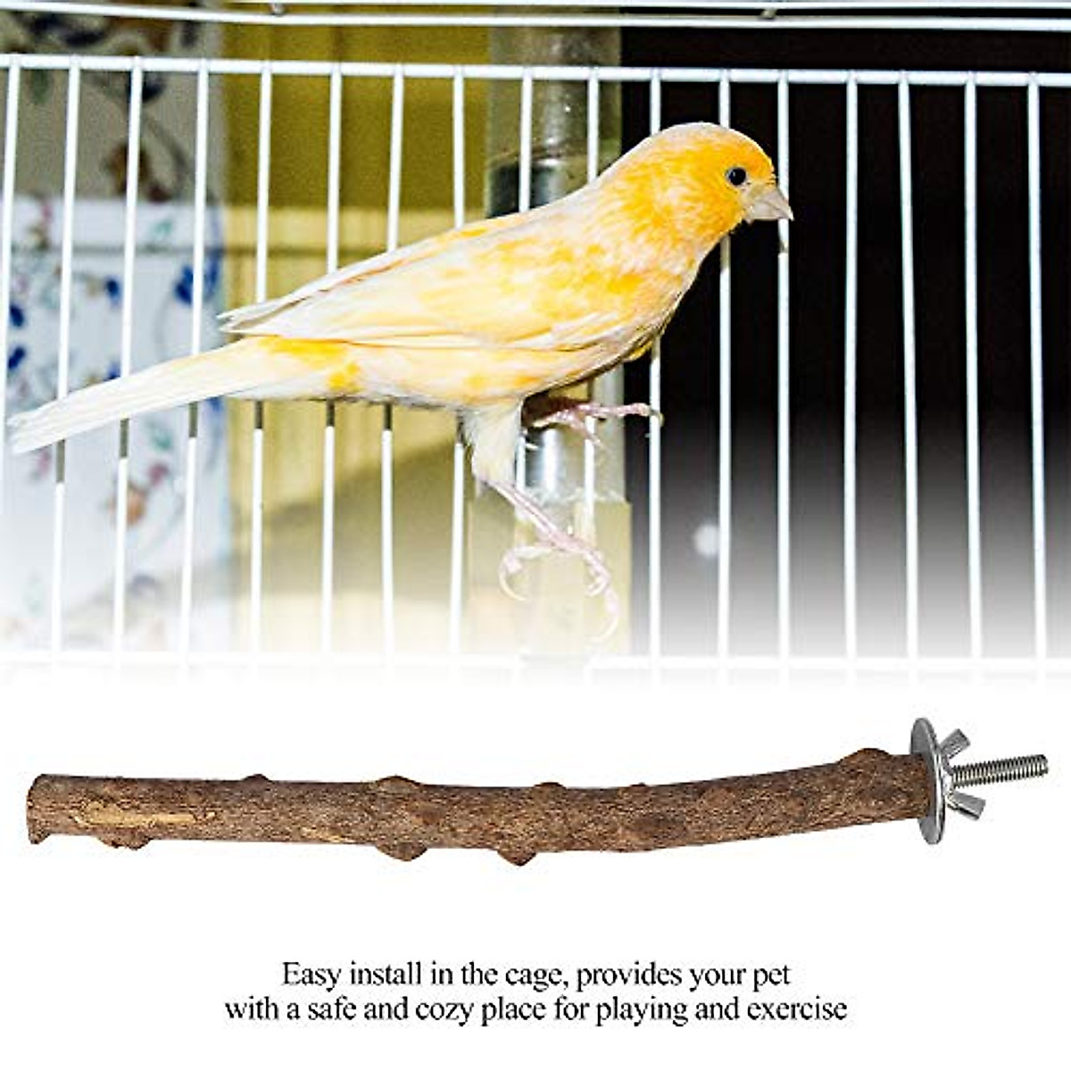 Zerodis Paw Grinding Stick, Hanging Chewing Cage Toy Bird Cage Bird Stand Perch for Bird Macaw African Greys Budgies Parakeet Cockatiels Conure Lovebird(1.5~2.5 * 25CM)