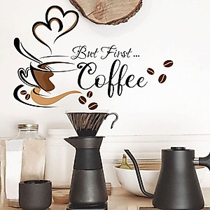 Creative Coffee Cup Pattern Wall Stickers Cafe Living Room Decor Cabinet Art English Home Decoration Self-Adhesive Wallpaper