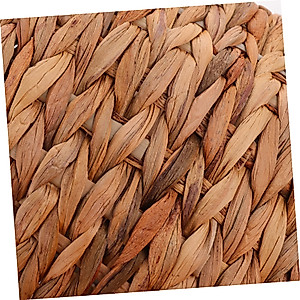 CHILDWEET Straw Storage Basket Wicker Trash Can Basket Plant Containers Sundries Storage Basket Wardrobe Baskets Straw Baskets Straw Planter Basket Garbage Can Arrangement Iron