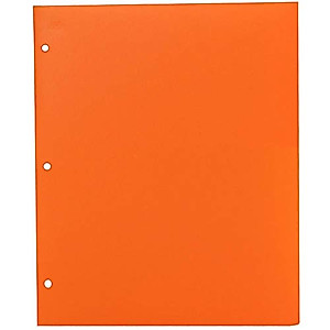 JAM PAPER Heavy Duty Plastic 3 Hole Punch Pocket Folders - Extra Tough School Folders - Assorted Fashion Colors - 6/Pack