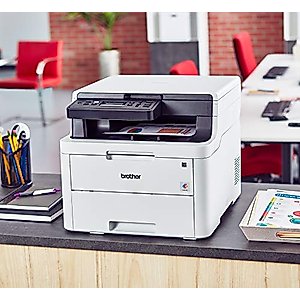Brother HL-L3290CDW Compact Digital Color Printer Providing Laser Printer Quality Results with Convenient Flatbed Copy & Scan, Wireless and Duplex Printing, Amazon Dash Replenishment Ready