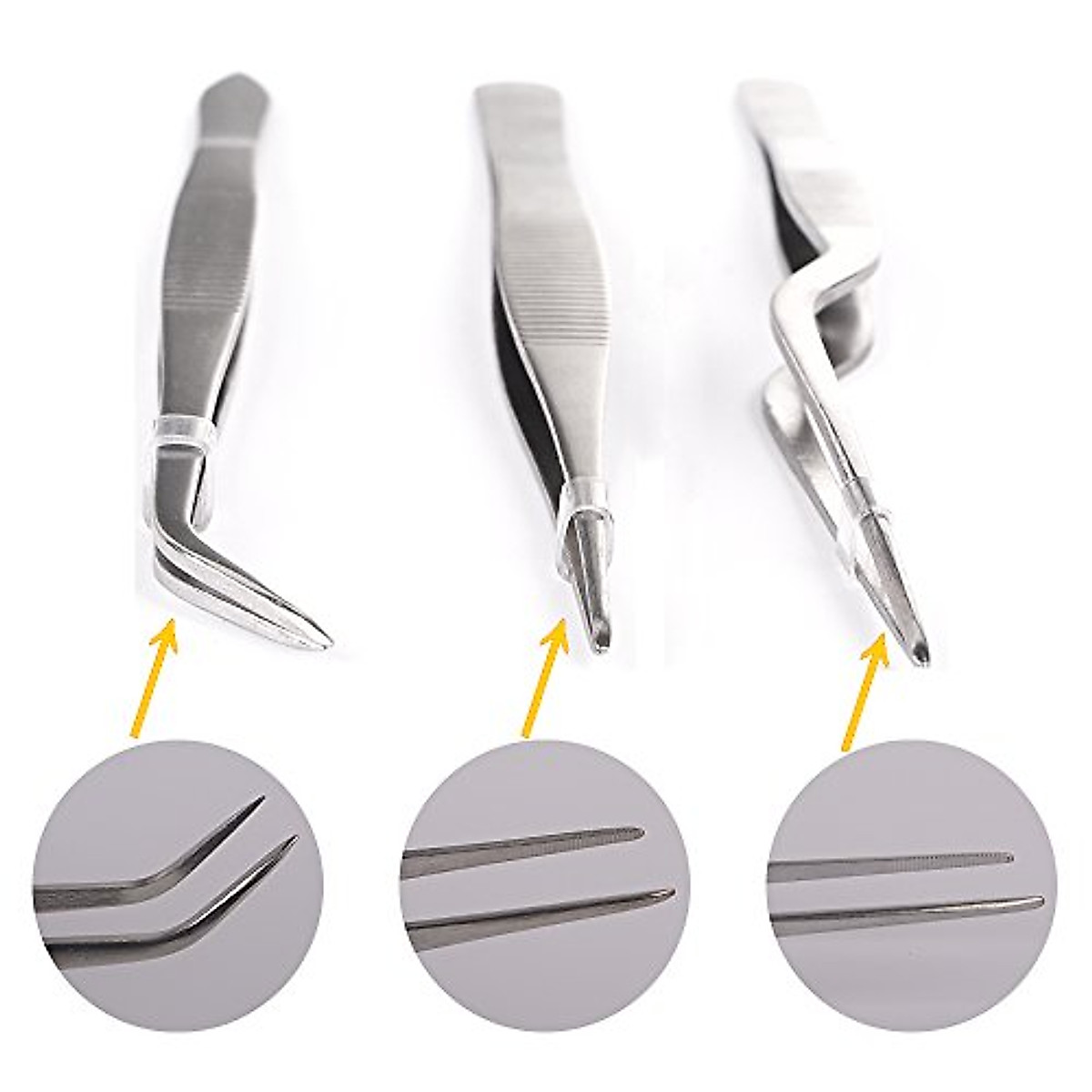 Tangoowal Kitchen Cooking Tweezers Culinary,3 Piece Set Stainless Steel Tweezer Precision Tongs Offset Tip for Cooking Food Design styling(6.3-Inch)