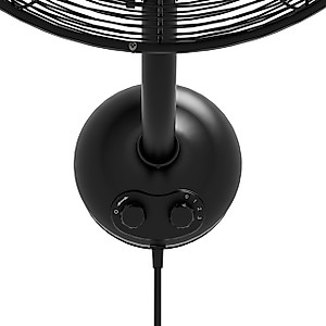 Hunter Fan Company Classic 16 in. 3 Speed Wall Fan in Matte Black with Oscillation and Adjustable Head